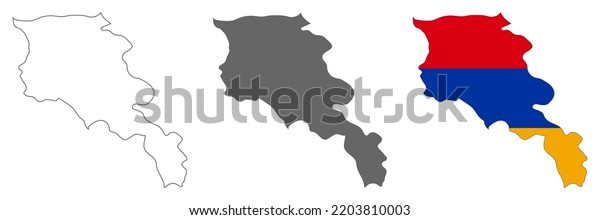 Highly Detailed Armenia Map Borders Isolated Stock Vector (Royalty Free ...