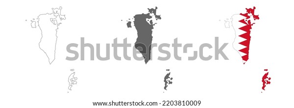 Highly Detailed Bahrain Map Borders Isolated Stock Vector (Royalty Free ...
