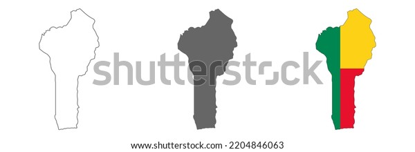 Highly Detailed Benin Map Borders Isolated Stock Vector (Royalty Free ...