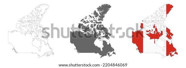 Highly Detailed Canada Map Borders Isolated Stock Vector (Royalty Free ...
