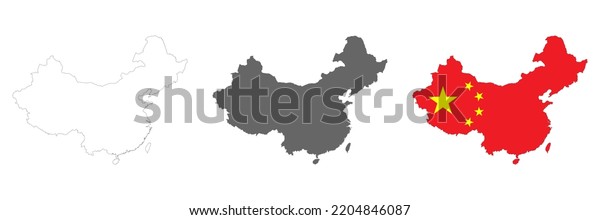 Highly Detailed China Map Borders Isolated Stock Vector (Royalty Free ...
