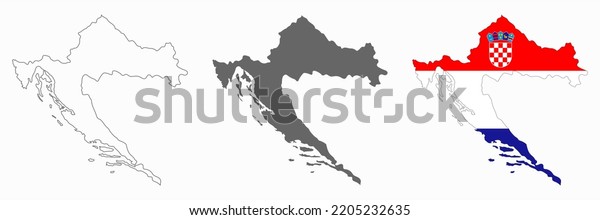 Highly Detailed Croatia Map Borders Isolated Stock Vector (Royalty Free ...