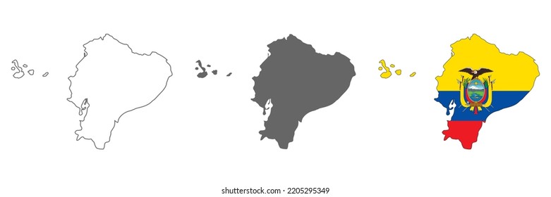 Highly Detailed Ecuador Map Borders Isolated Stock Vector (Royalty Free ...