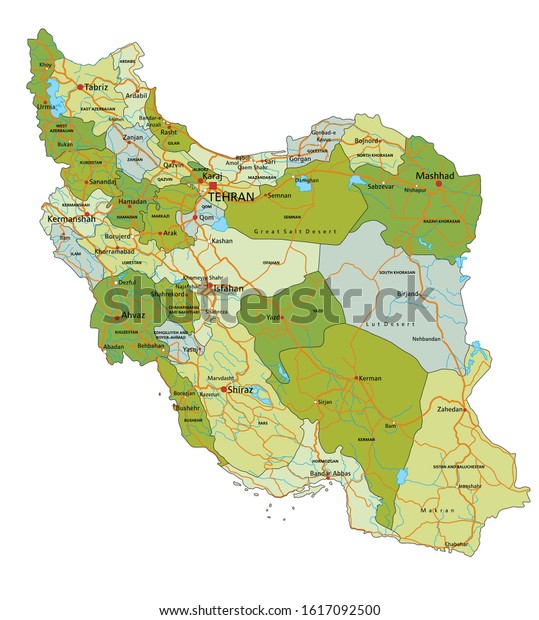 Highly Detailed Editable Political Map Separated Stock Vector (Royalty ...