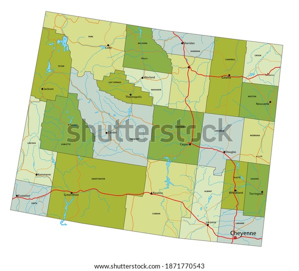 Highly Detailed Editable Political Map Separated Stock Vector (Royalty ...