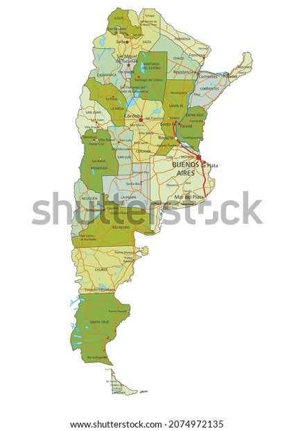 Highly Detailed Editable Political Map Separated Stock Vector (Royalty ...
