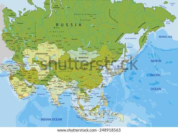 Highly Detailed Editable Political Map Separated Stock Vector (Royalty ...