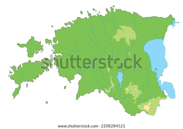 Highly Detailed Estonia Physical Map Stock Vector (Royalty Free ...