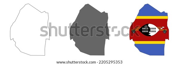 Highly Detailed Eswatini Map Borders Isolated Stock Vector (Royalty ...