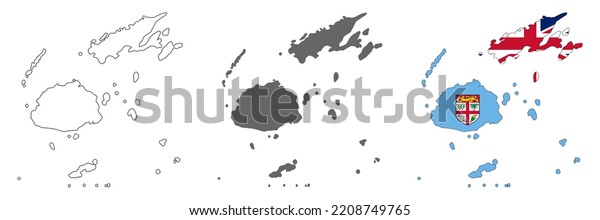 Highly Detailed Fiji Map Borders Isolated 库存矢量图（免版税）2208749765 ...