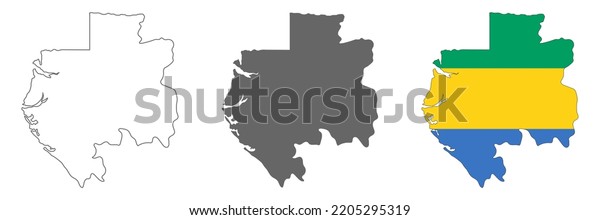 Highly Detailed Gabon Map Borders Isolated Stock Vector (Royalty Free ...