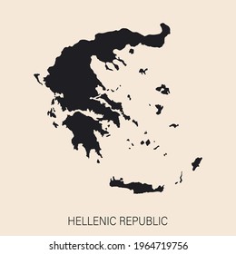 Highly Detailed Greece Map Borders Isolated Stock Vector (Royalty Free ...