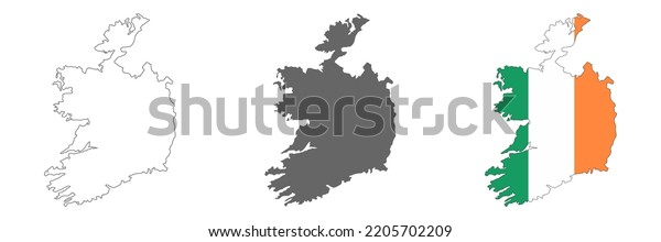 Highly Detailed Ireland Map Borders Isolated Stock Vector (Royalty Free ...