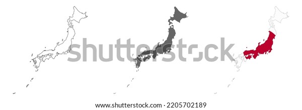 Highly Detailed Japan Map Borders Isolated Stock Vector (Royalty Free ...
