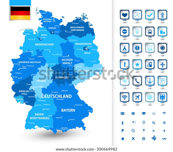 Highly Detailed Map Germany Administrative Divisions Stock Vector ...