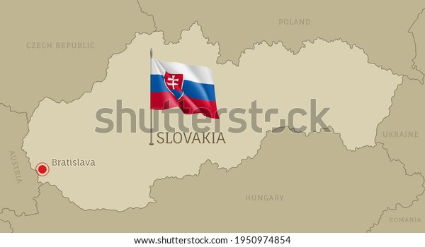 Highly Detailed Map Slovakia Territory Borders Stock Vector (Royalty ...