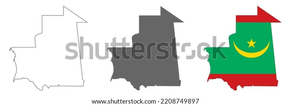 Highly Detailed Mauritania Map Borders Isolated Stock Vector (Royalty ...