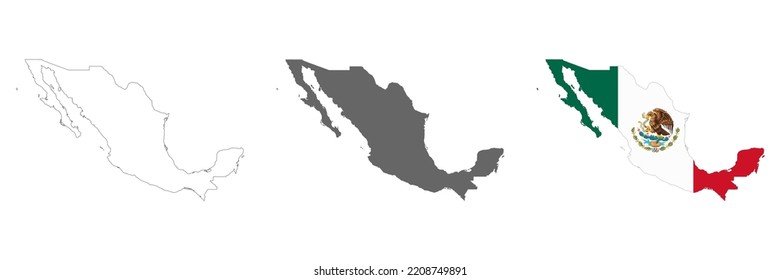 Highly Detailed Mexico Map Borders Isolated Stock Vector (Royalty Free ...