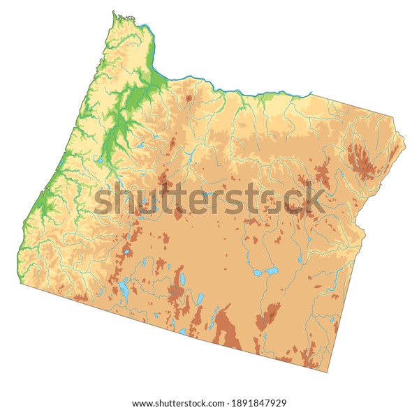 Highly Detailed Oregon Physical Map Stock Vector (Royalty Free) 1891847929 Highly Detailed Oregon Physical Map Stock Vector (Royalty Free) 1891847929