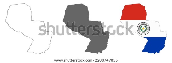 Highly Detailed Paraguay Map Borders Isolated Stock Vector (Royalty ...