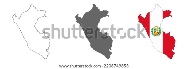 Highly Detailed Peru Map Borders Isolated Stock Vector (Royalty Free ...