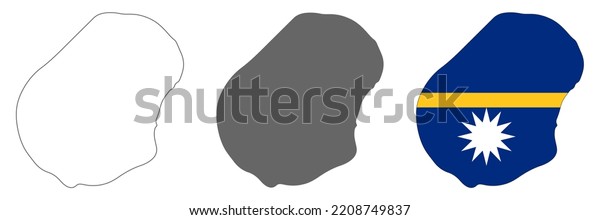Highly Detailed Republic Nauru Map Borders Stock Vector (Royalty Free ...