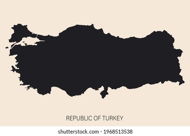 Highly Detailed Turkey Map Borders Isolated Stock Vector (Royalty Free ...