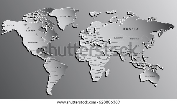 Highly Detailed World Map Engraved On Stock Vector (Royalty Free ...