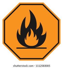 Highly Flammable Sign Octagon Vector: vector de stock (libre de ...