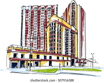 3,961 High rise sketch Images, Stock Photos & Vectors | Shutterstock