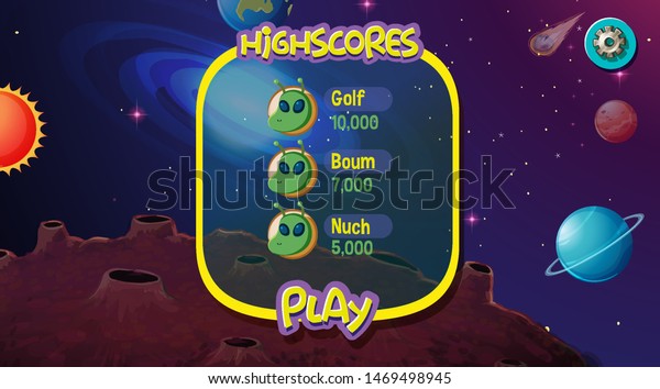 Highscores Game Background Concept Illustration Stock Vector (Royalty ...