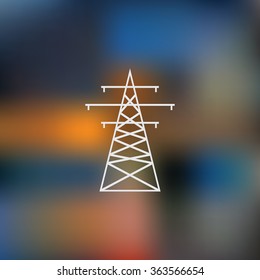 Highvoltage Wire Pole Vector Illustration Stock Vector (Royalty Free ...