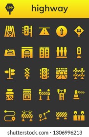 Highway Icon Set 26 Filled Highway Stock Vector (Royalty Free ...