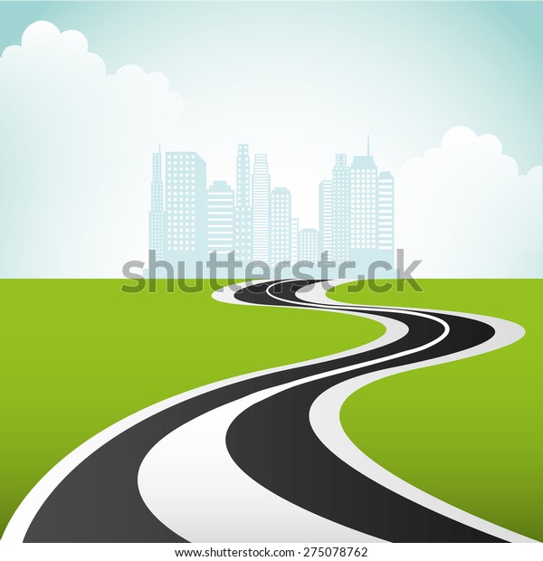 Highway Road Design Vector Illustration Eps10 Stock Vector (Royalty ...