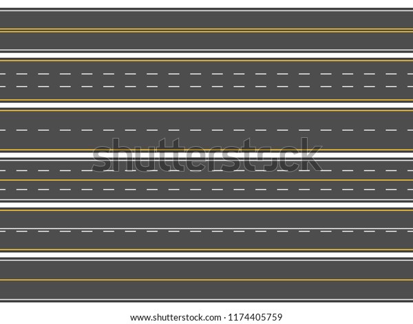 Highway Road Marking Horizontal Straight Asphalt Stock Vector (Royalty ...