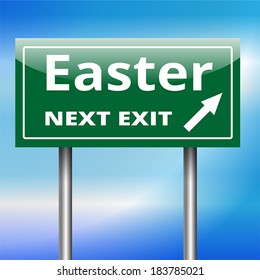 Highway Road Sign Showing Easter Next Stock Vector (Royalty Free ...