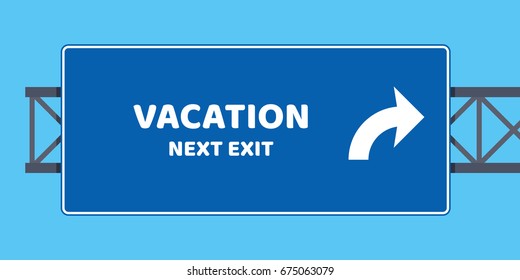 Highway Sign Exit Vacation Stock Vector (Royalty Free) 675063079 ...