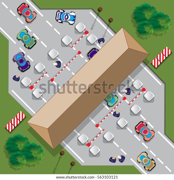 Highway Toll View Above Vector Illustration Stock Vector (Royalty Free ...