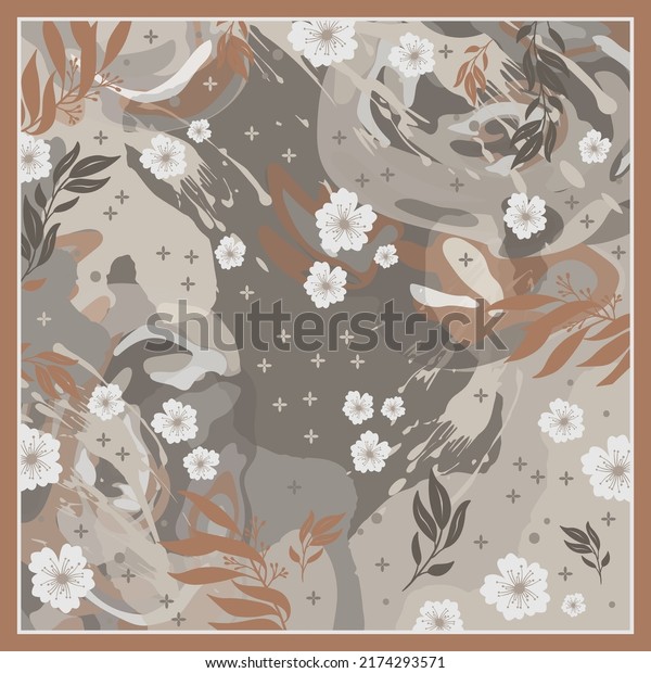 Hijab Pattern Flower Design Scarf Motifs Stock Vector (Royalty Free ...