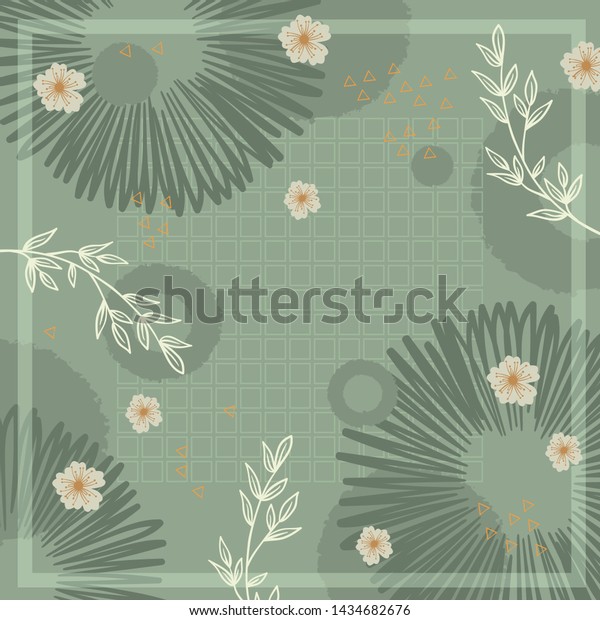 Hijab Silk Scarf Pattern Floral Element Stock Vector (Royalty Free ...