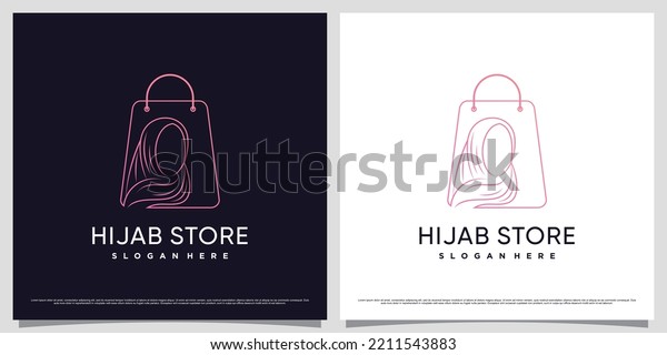 Hijab Store Logo Design Template Bag Stock Vector (Royalty Free ...