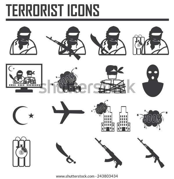 Hijacker Terrorist Airplane Car Bombvector Icon Stock Vector (Royalty ...
