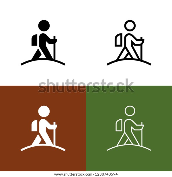 Hiker Icon Set Stock Vector (Royalty Free) 1238743594 | Shutterstock