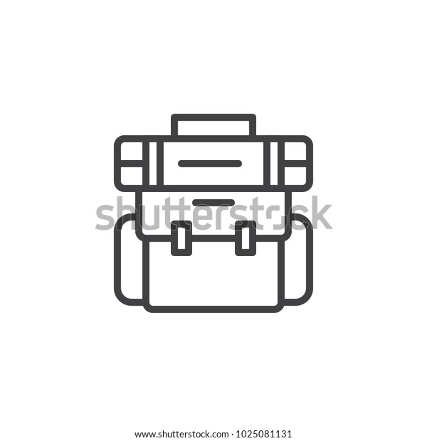 Hiking Backpack Outline Icon Linear Style Stock Vector (Royalty Free ...