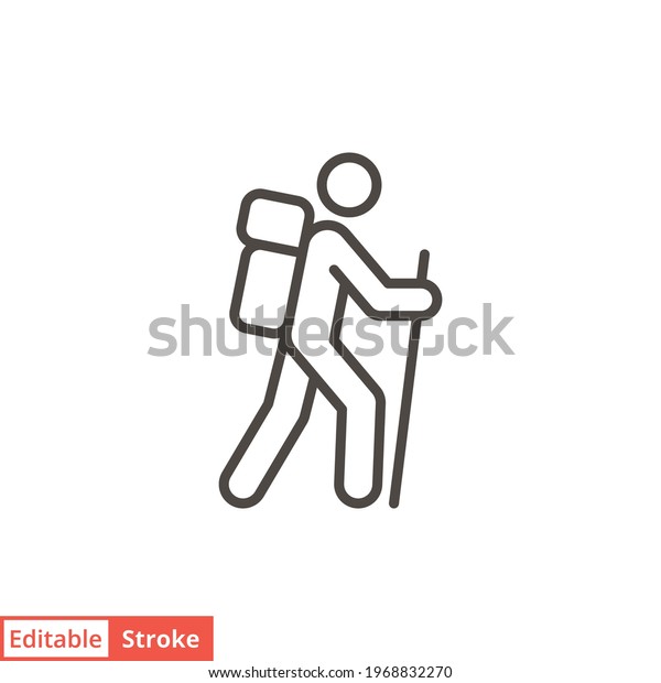 Hiking Line Icon Simple Outline Style Stock Vector (Royalty Free ...