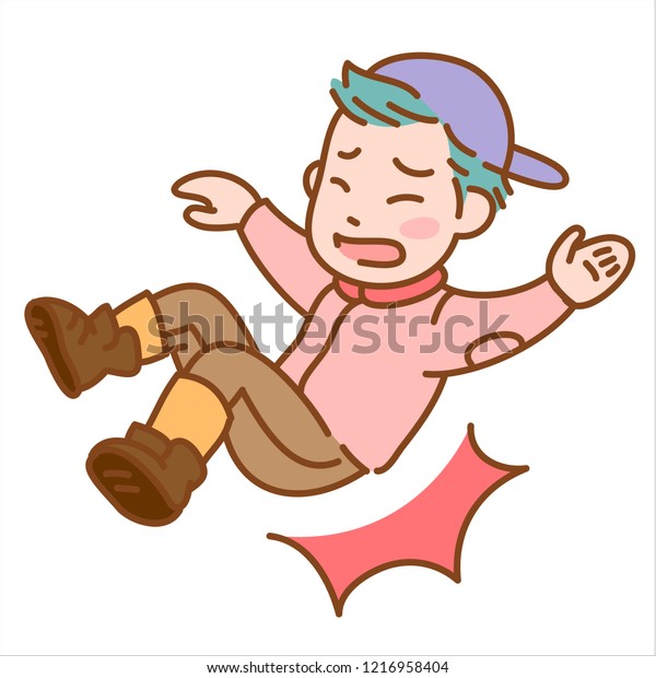 Hiking Mountain Climbing Man Falling Accident Stock Vector (Royalty ...