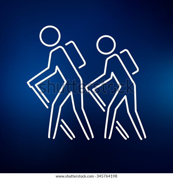 Hiking Trail Icon Mountain Hike Sign Stock Vector (Royalty Free ...