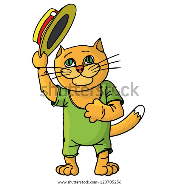 Hilarious Cat Straw Hat Stock Vector (Royalty Free) 123705256 ...