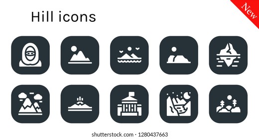 Hill Icon Set 10 Filled Hill Stock Vector (Royalty Free) 1280437663
