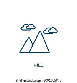 Hill Icon Thin Linear Hill Outline Stock Vector (Royalty Free ...
